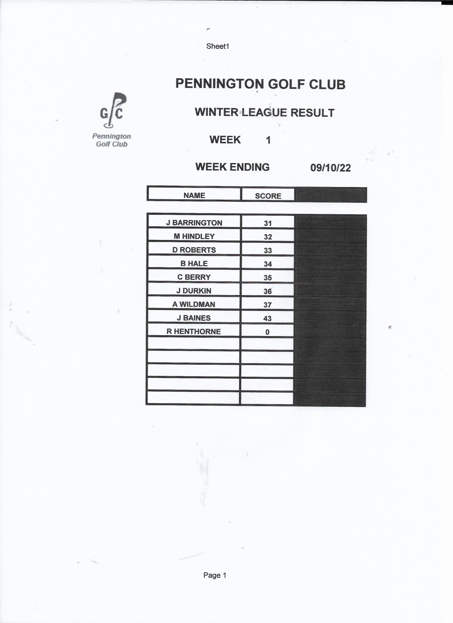 Pennington Golf Club